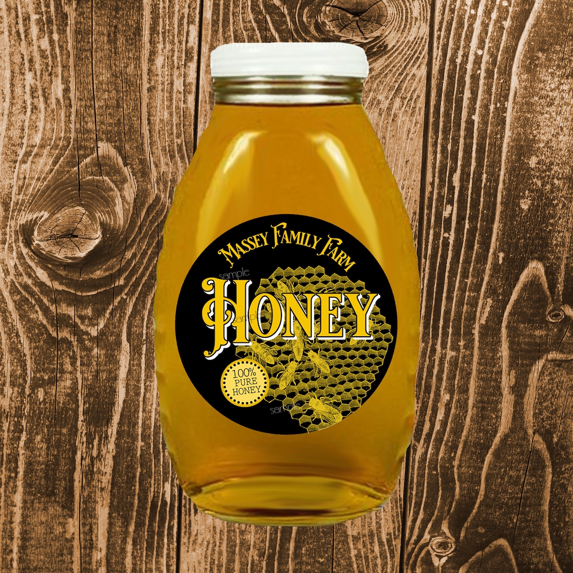 Custom Honey Jar Labels, Honey Jar Stickers, Honeycomb Labels, Mason ...