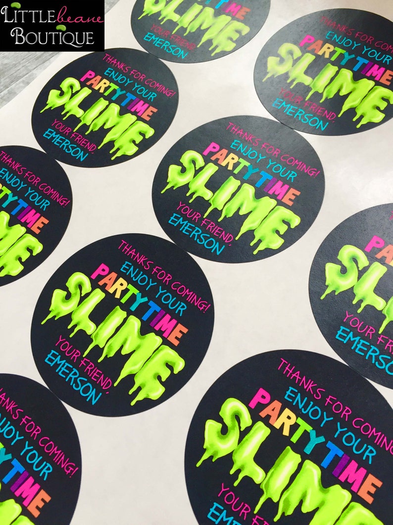 Slime Stickers Slime Party Slime Favors Personalized | Etsy