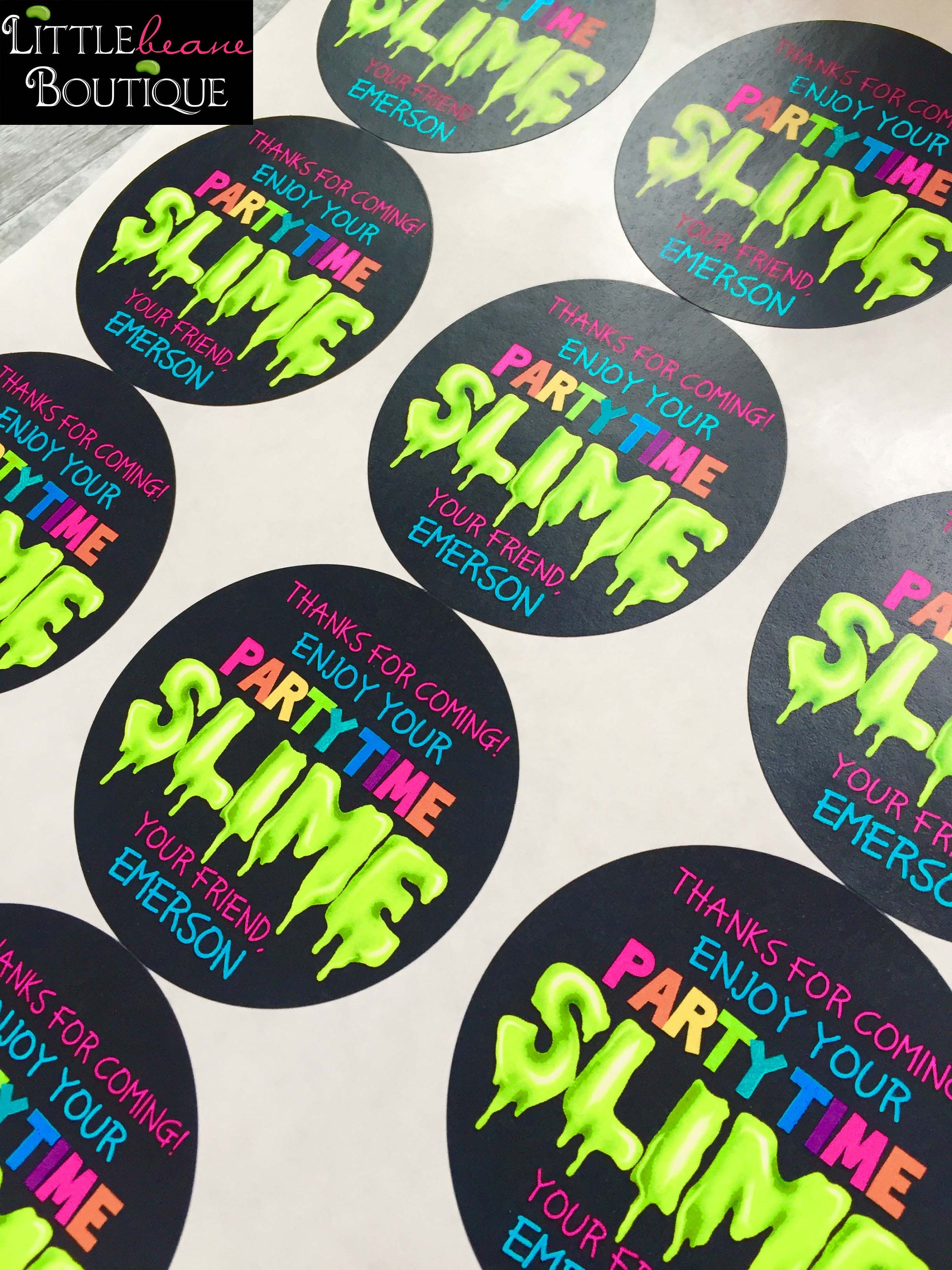 Glow Party stickers Glow Slime Stickers Slime Party Glow in | Etsy