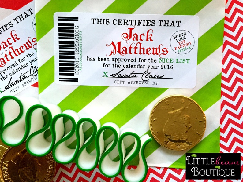 Santas Nice List Stickers Santa Claus Nice List North Pole - Etsy
