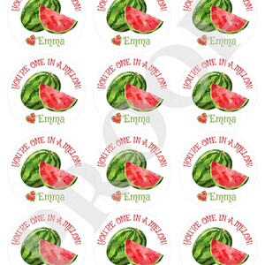 Watermelon Stickers, Red Watermelon Labels, Watermelon Birthday Party ...