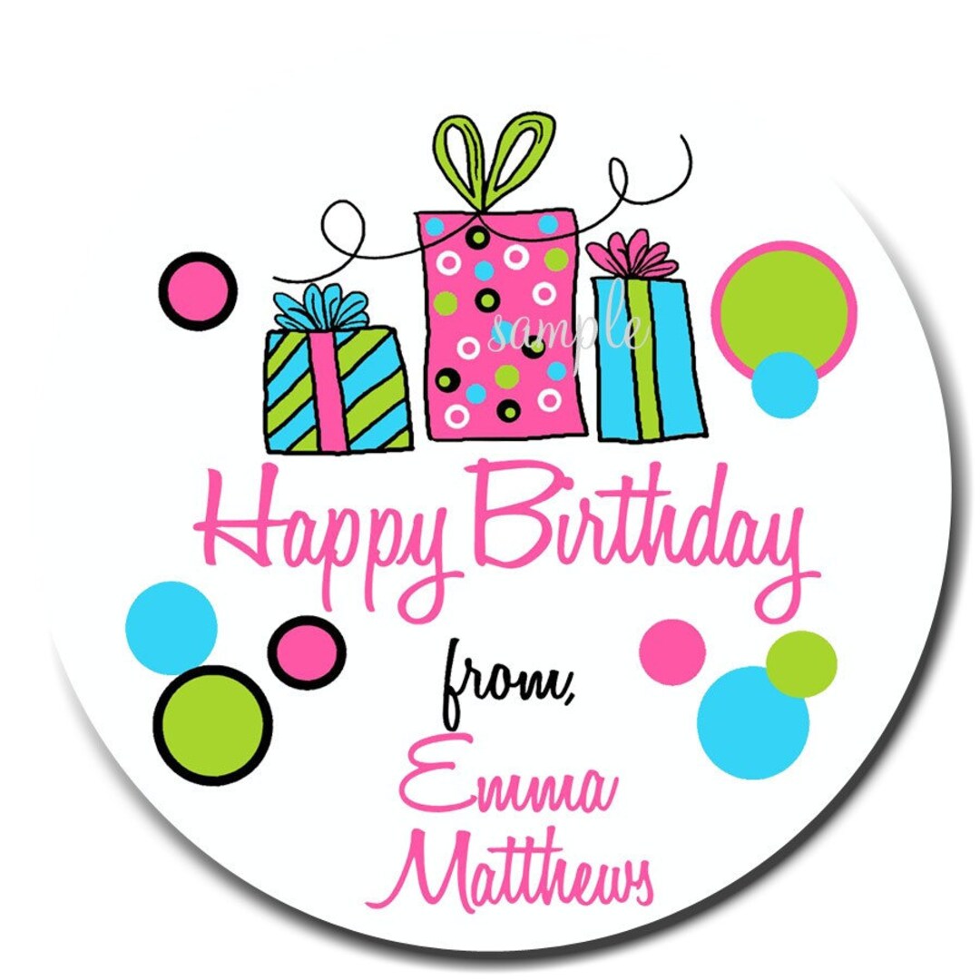Birthday Gift Stickers, Fun Labels for Birthday Gift Giving ...