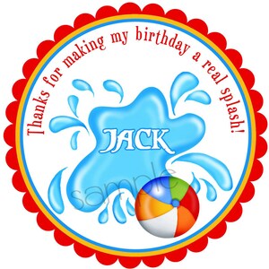 Pool Party Stickers, Pool Birthday Party, Boy, Summer, Beach, Tropical ...