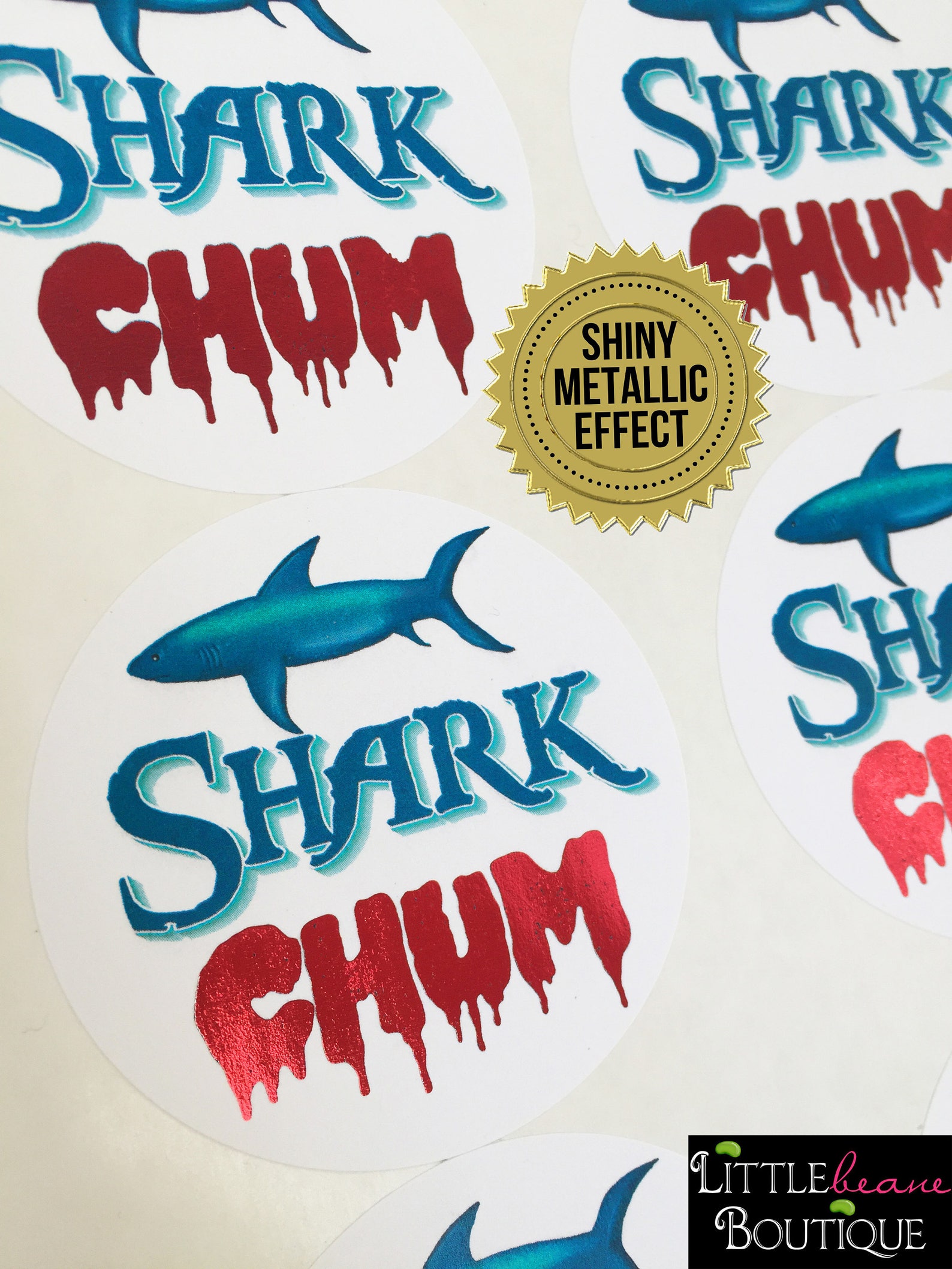 Shark Bait Stickers, Shark Chum Favors,shark Party,shark Stickers,shark ...