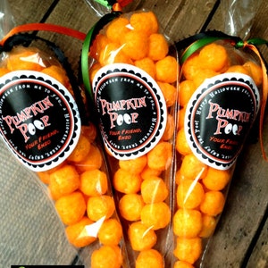 Halloween Stickers - Pumpkin Poop - Favor Bag Stickers - Halloween ...