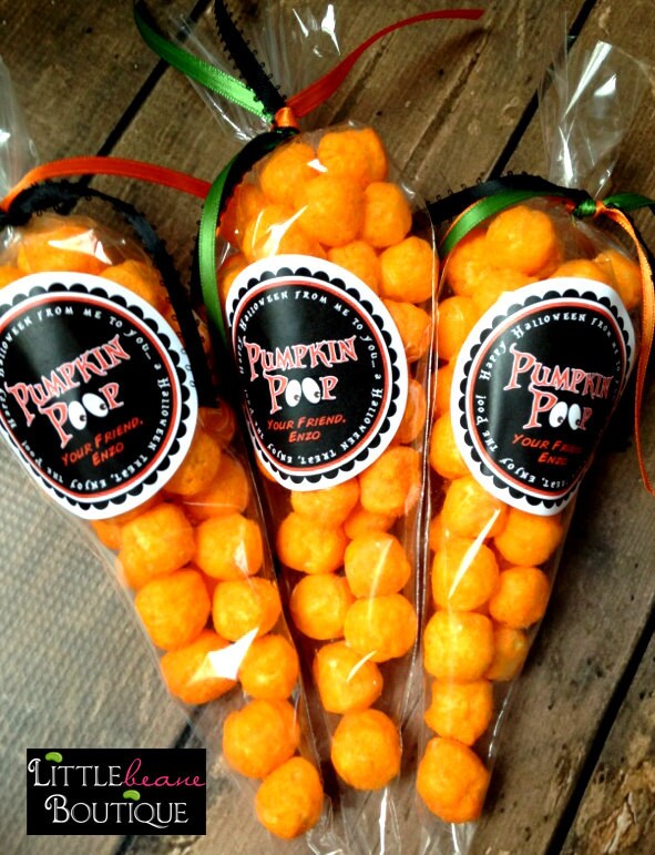 Halloween Stickers Pumpkin Poop Favor Bag Stickers - Etsy