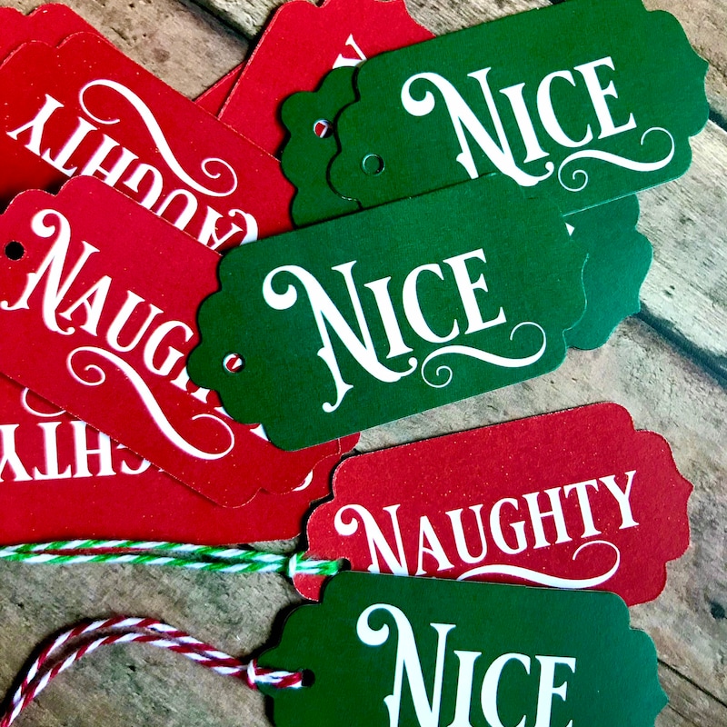Naughty or Nice Tags - Etsy