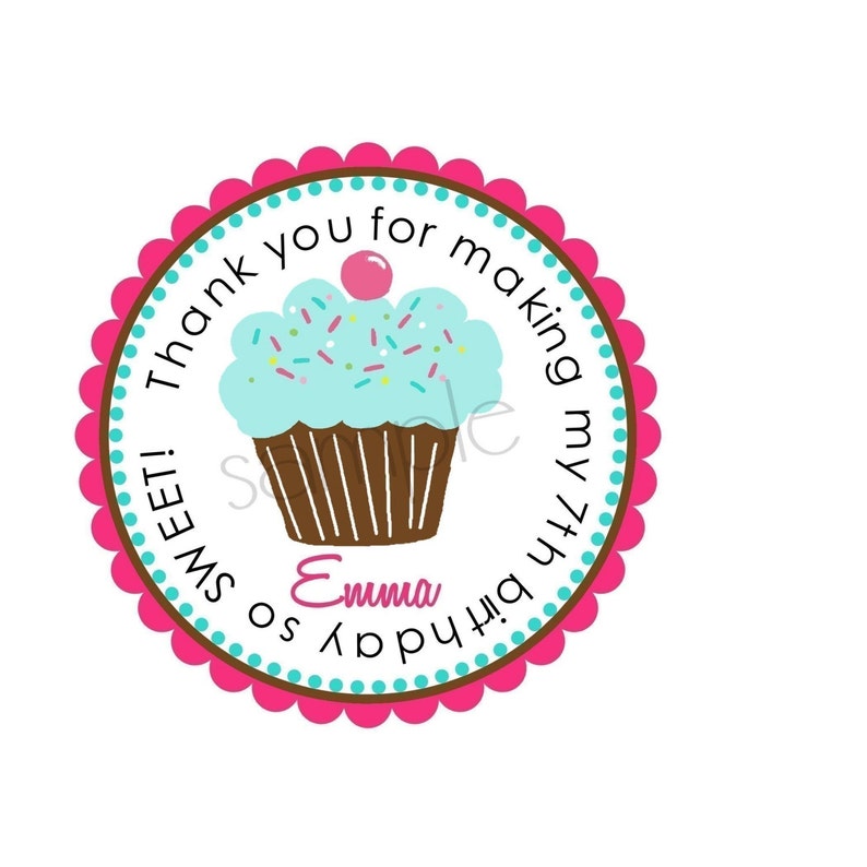 Cupcake Stickers Personalized Cupcake Labels Gift Stickers | Etsy
