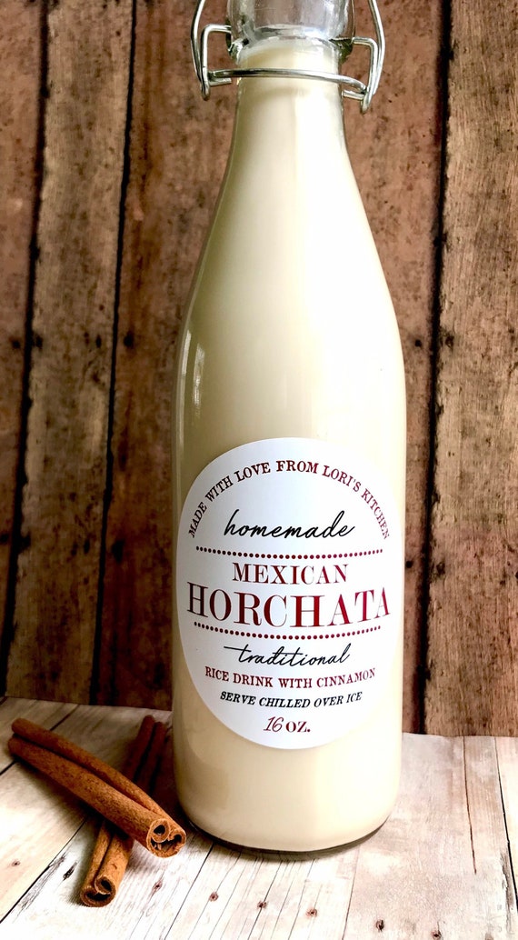 Homemade Mexican Horchata Labels - WATERPROOF Horchata Bottle Labels ...