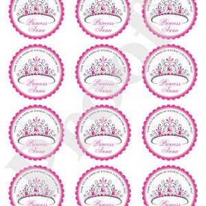 Princess Birthday Party Stickers, Tiara Stickers, Princess, Crown ...