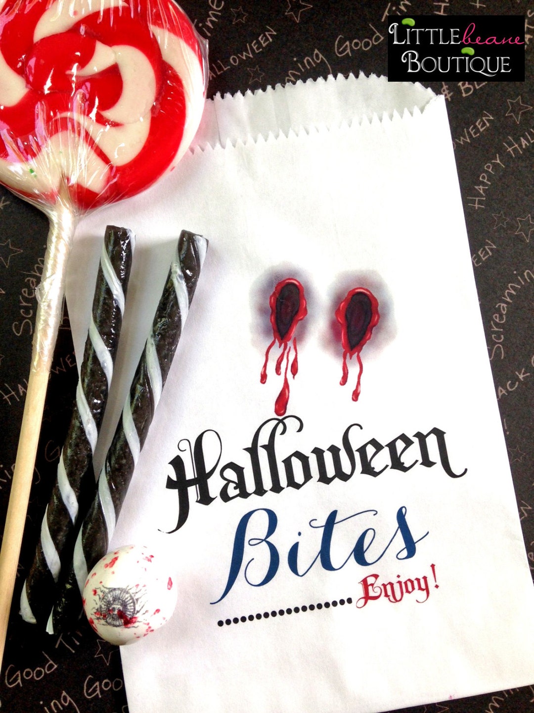 Halloween Favor Bags, Vampire Bite, Vampire Favor Bags, Personalized ...