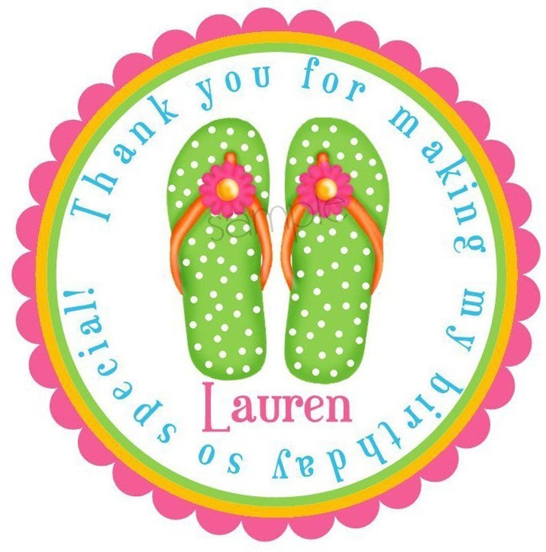 Flip Flop Stickers, Flip Flops, Pool Party Stickers, Summer, Beach ...