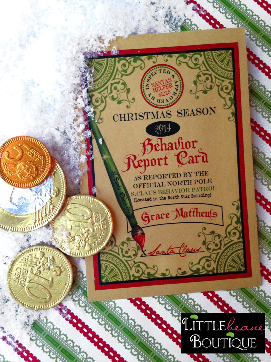Kids Christmas Behavior Report Card, Santa Claus Nice List ...