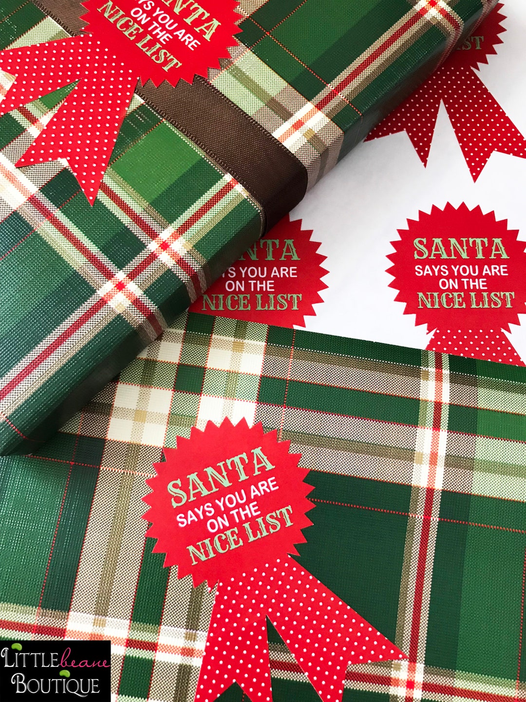 Christmas Stickers - Nice List Ribbon Stickers - Santas Nice List ...