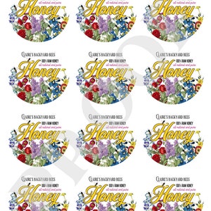 Wildflower Honey Jar Labels, Personalized Honey Jar Stickers, Honeycomb ...