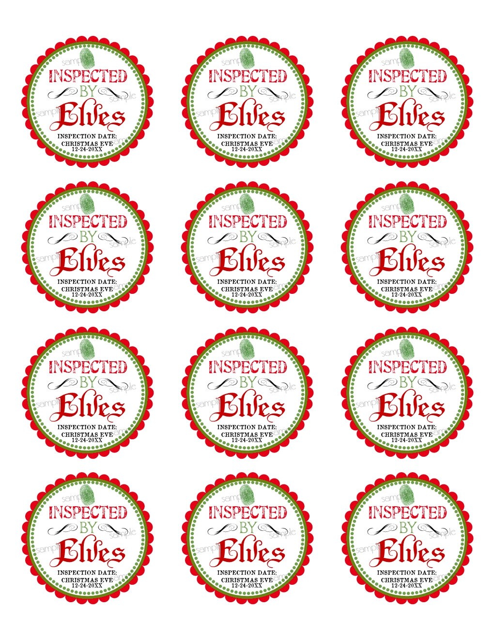 Christmas Elf Stickers, Inspected by Elves, Kids Christmas Gift ...
