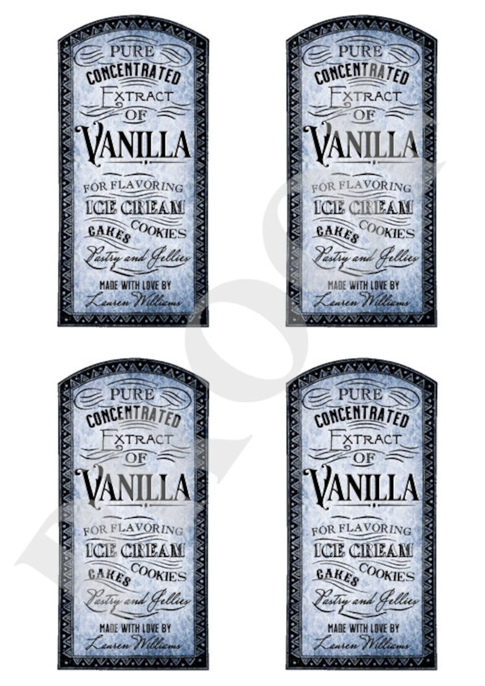 Waterproof Vanilla Extract Labels, Personalized Vanilla Extract Labels ...