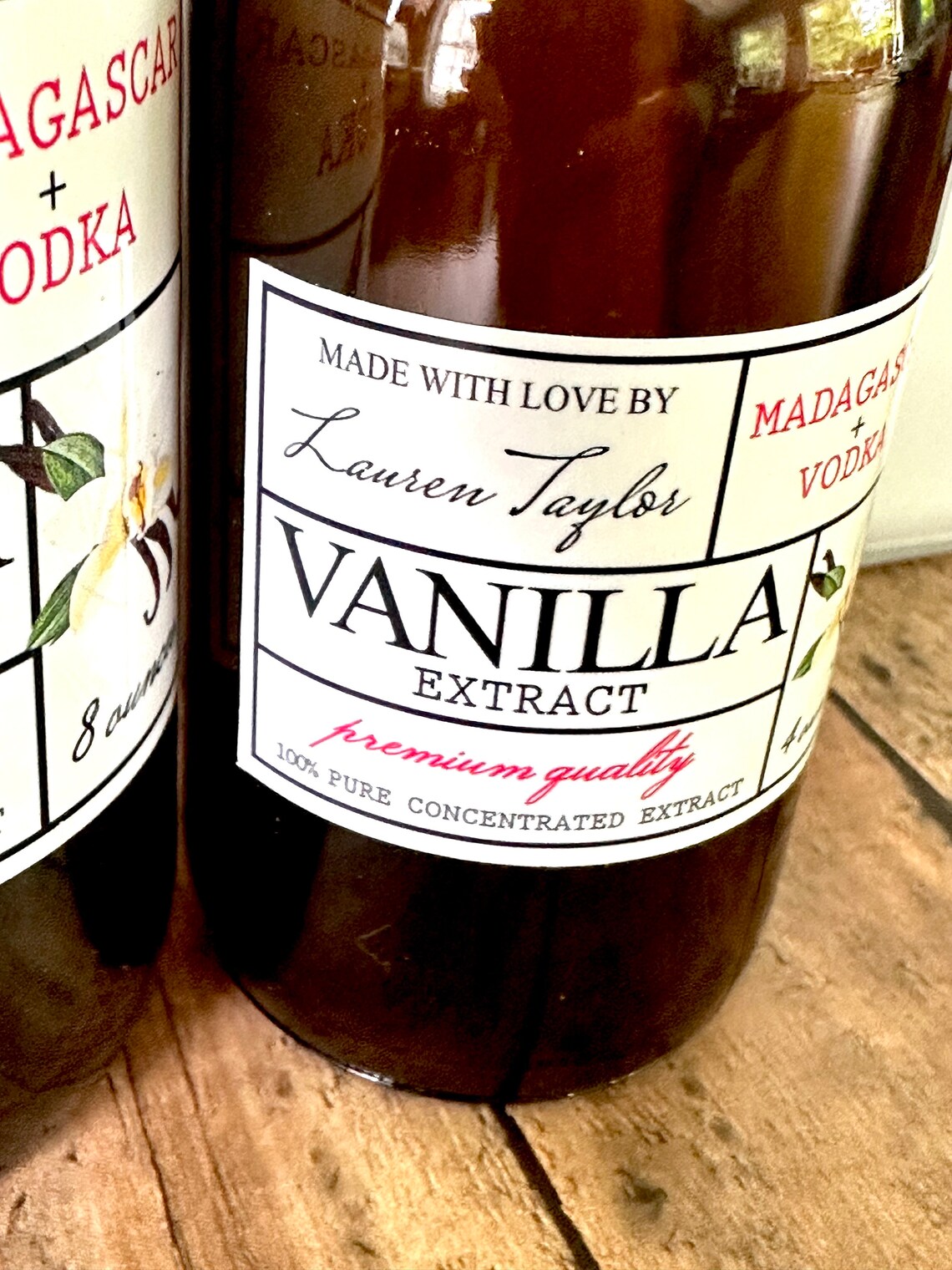Waterproof Vanilla Extract Label, Apothecary Label, Personalized ...