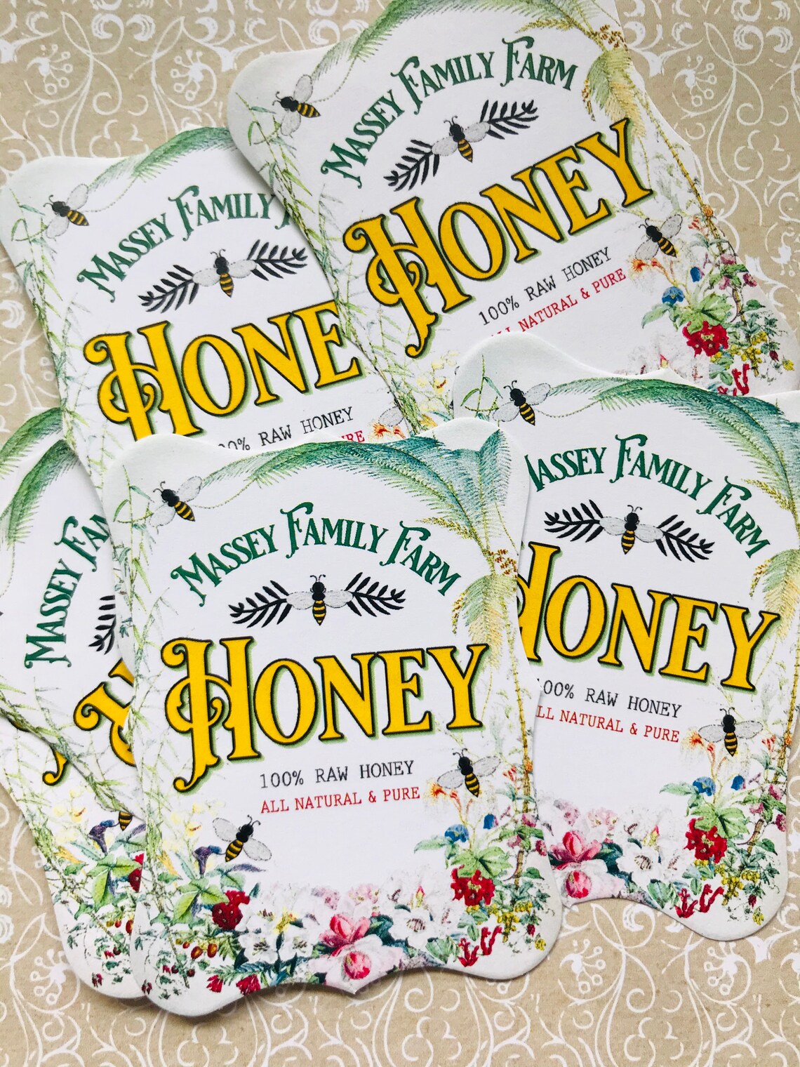 Custom Honey Labels Honey Stickers Raw Honey Labels Floral - Etsy