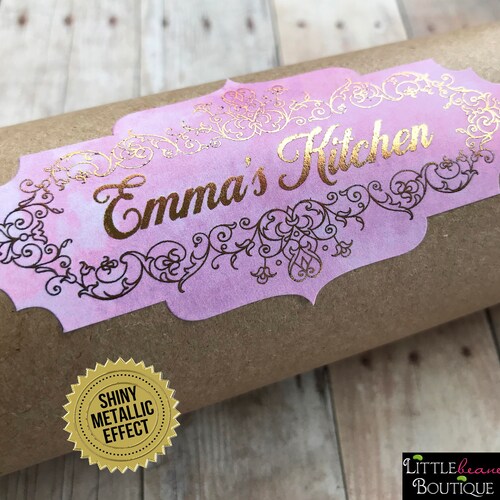 Kitchen Stickers Gold Baking Labels Personalized Baking - Etsy