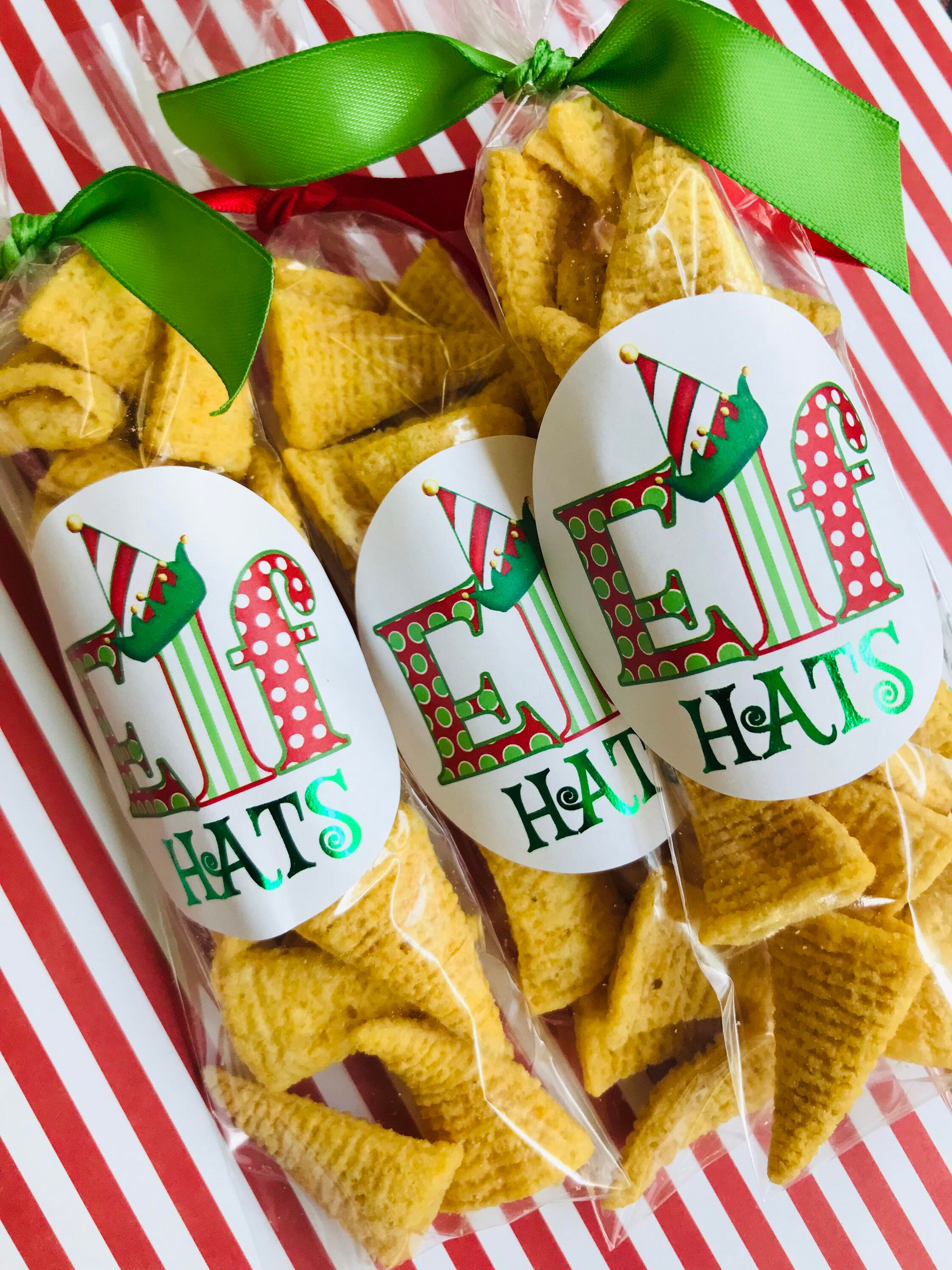 Christmas Treat Stickers - Elf Hat Stickers - Secret Elf Treat Labels ...