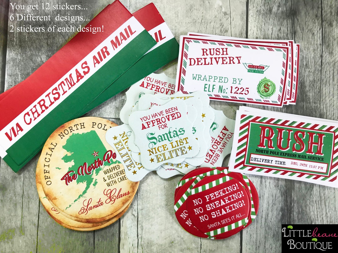 Christmas Special Delivery Stickers, Santa Claus Stickers, Santas Nice ...