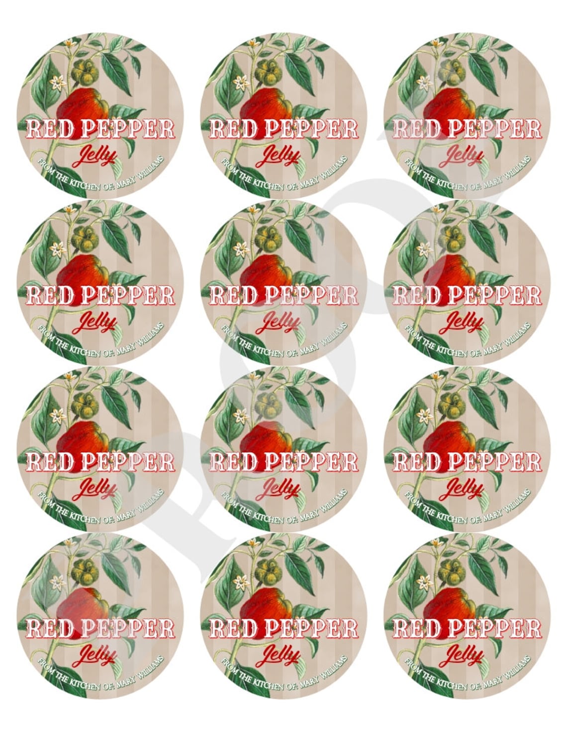 Red Pepper Jelly Labels Red Pepper Jelly canning labels | Etsy