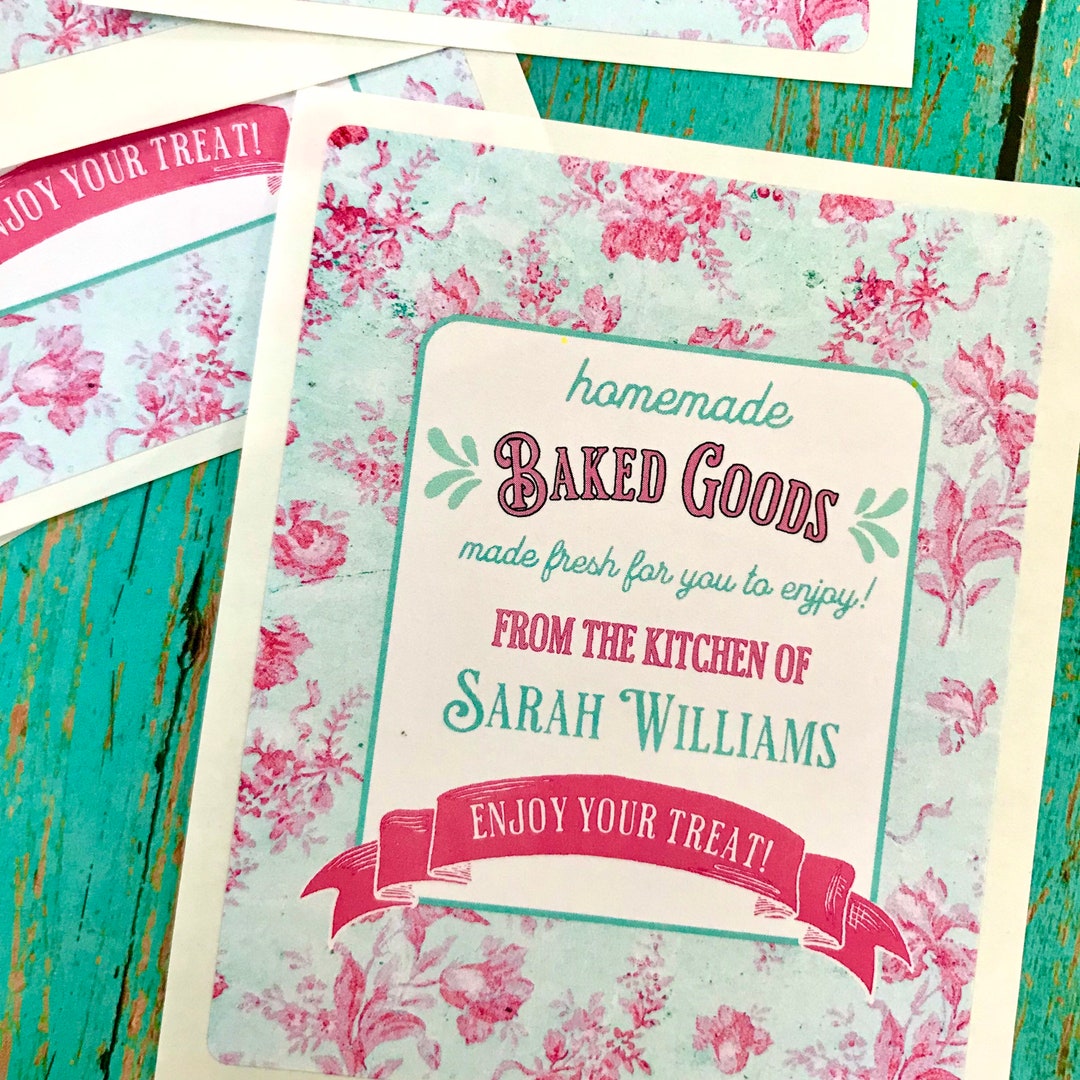Personalized Baking Stickers, Sweet Bakery Labels, From the Kitchen of ...