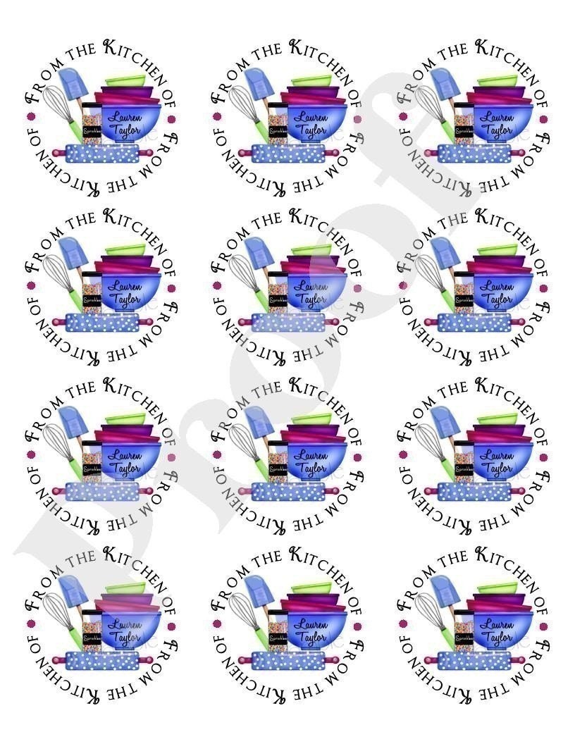 Kitchen Stickers Baking Stickers Personalized Stickers. - Etsy