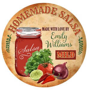 Salsa Stickers, Mild Salsa Labels, Homemade Salsa Labels, Salsa Canning ...