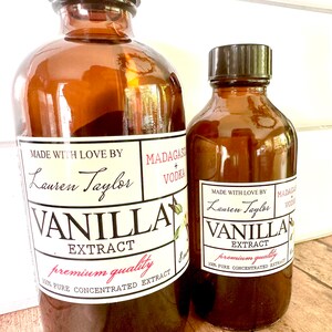 Vanilla Extract Label, Apothecary Style Label, Personalized Vanilla ...