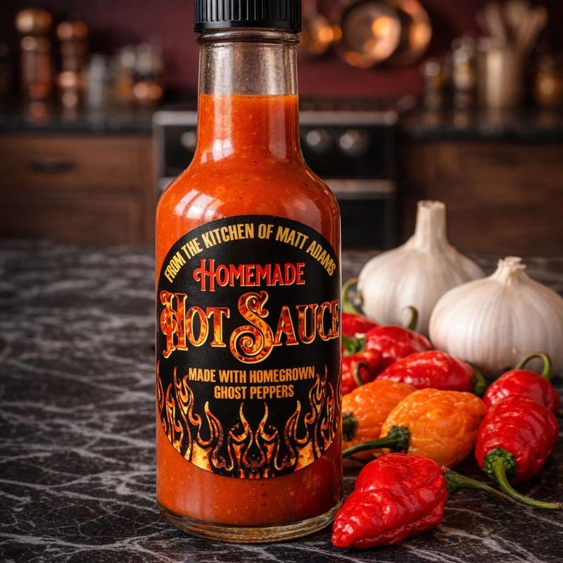 Hot Sauce Jar Label - Etsy