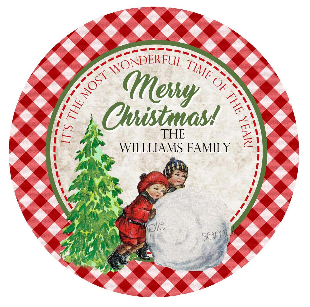 Retro Christmas Labels, Vintage Christmas Stickers, Children, Gift ...