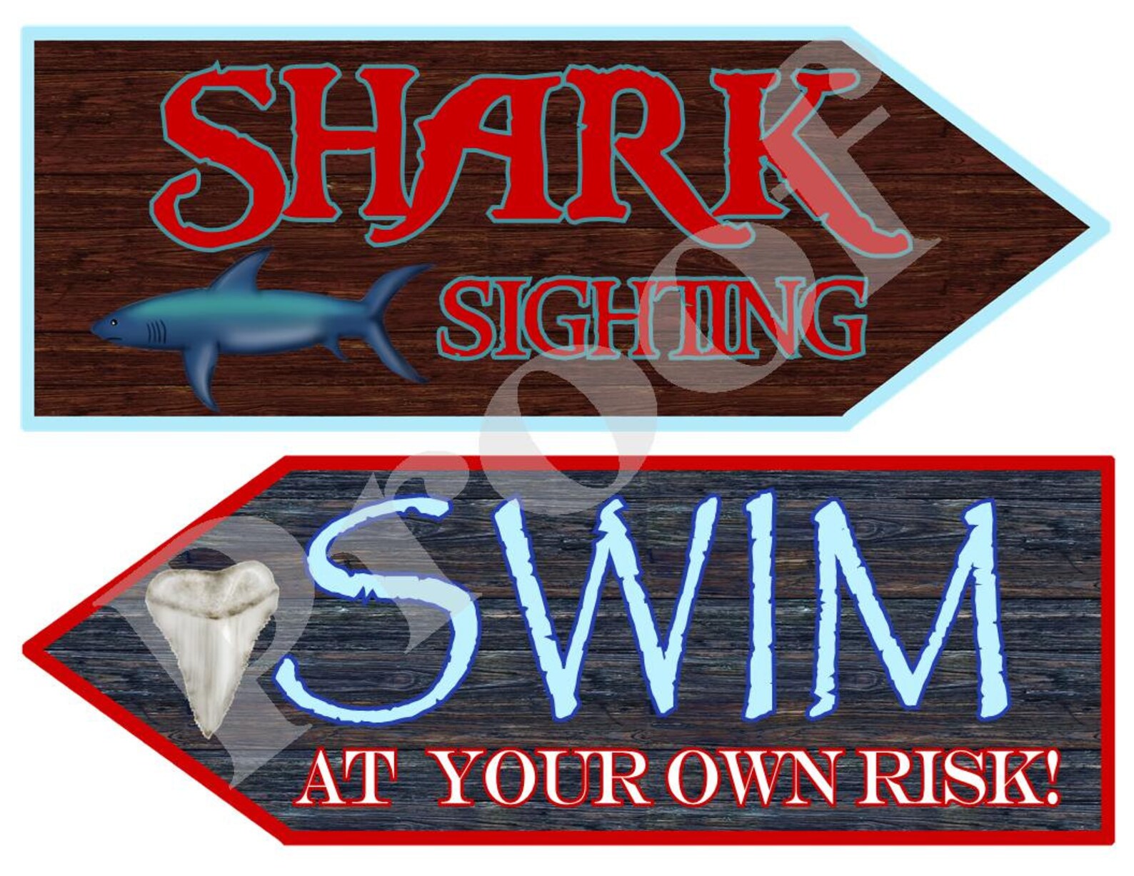 Shark Party Printable Shark Party Signs DIY Shark Signs - Etsy