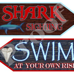 Shark Party Signs, Printable Shark Signs, DIY, Shark Signs, Shark ...