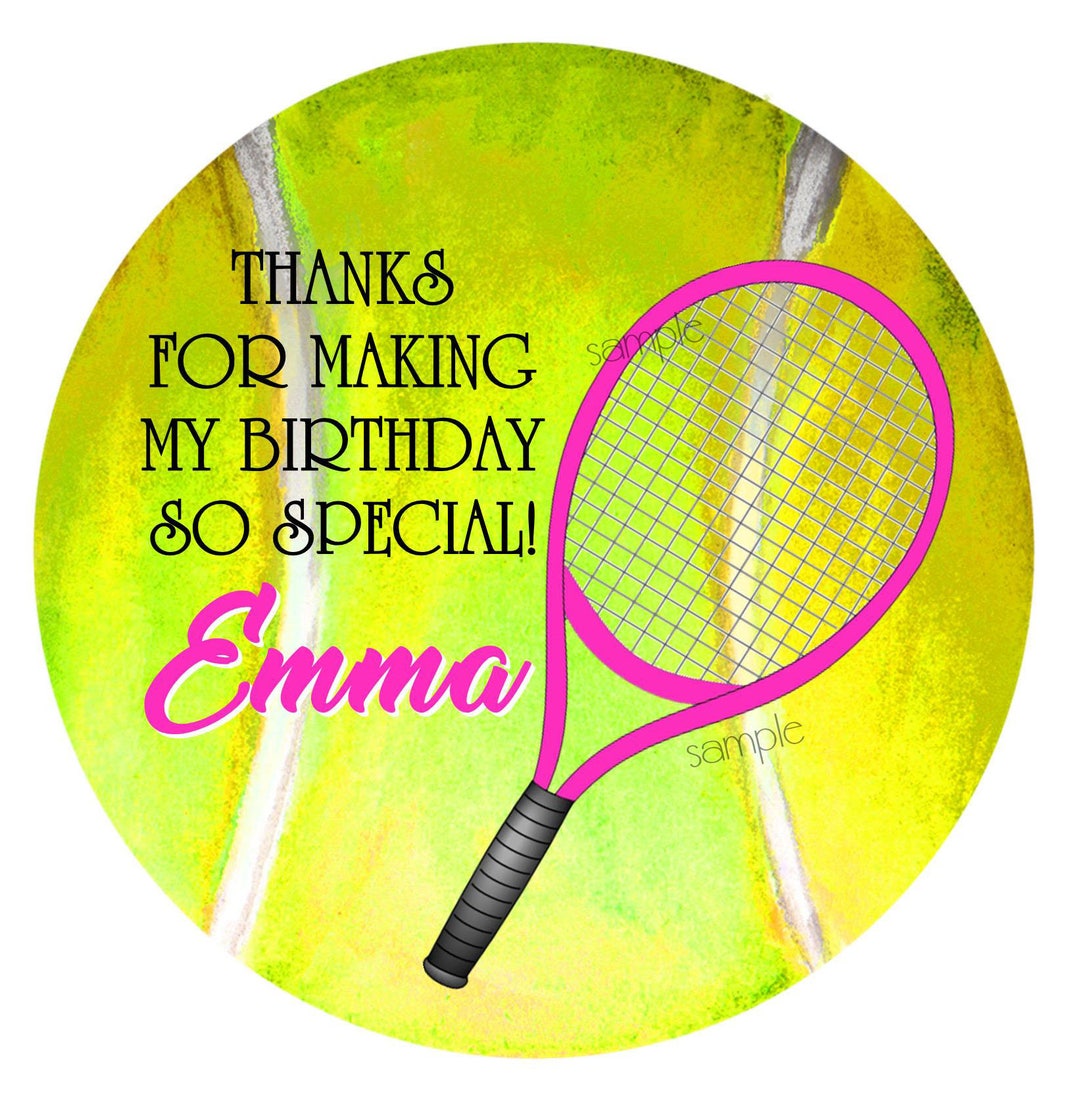 Tennis Stickers, Tennis Birthday Party, Tennis Favor Labels, Gift ...