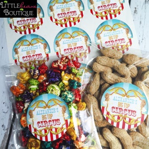 Circus Birthday Stickers, Big Top Circus, Vintage Circus Party ...