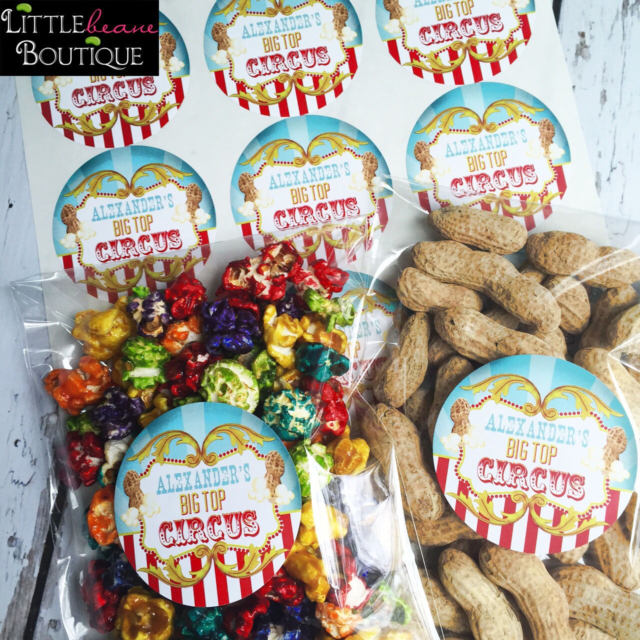 Circus Birthday Stickers Big Top Circus Vintage Circus | Etsy