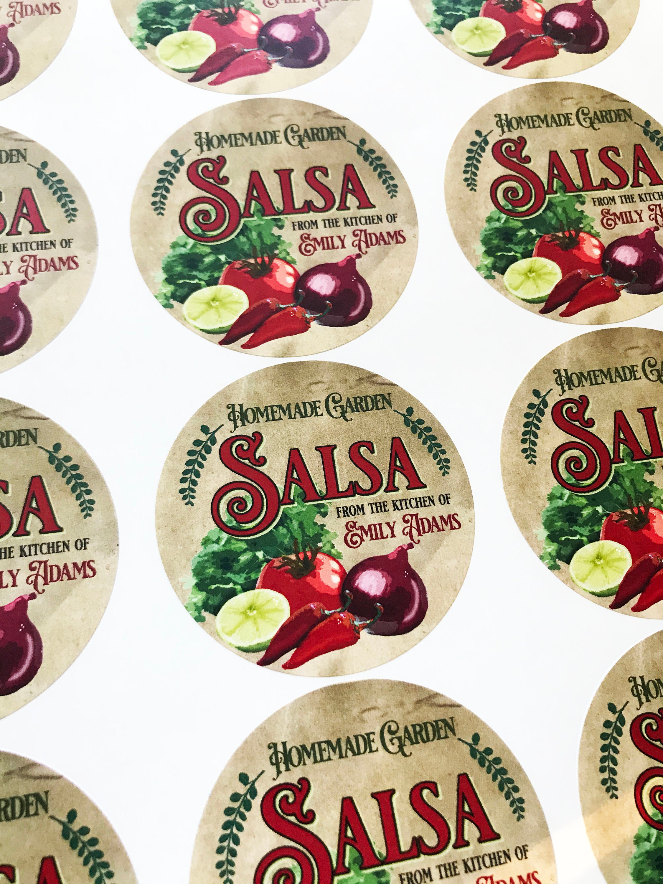 Salsa Labels, Garden Salsa Labels, Homemade Salsa Labels, Salsa Canning ...