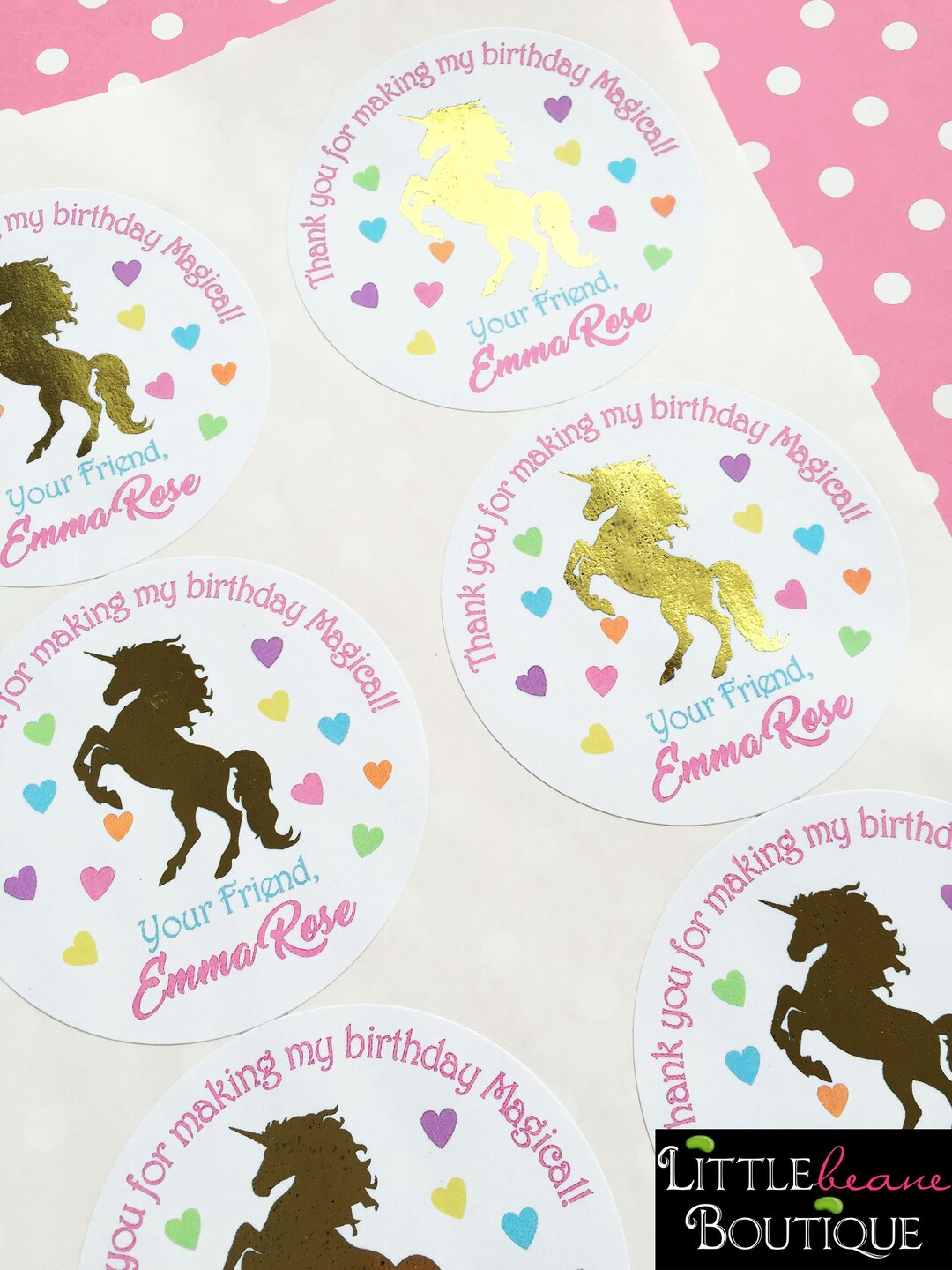 Unicorn Birthday Stickers, Unicorn Party, Unicorn Favors, Personalized ...
