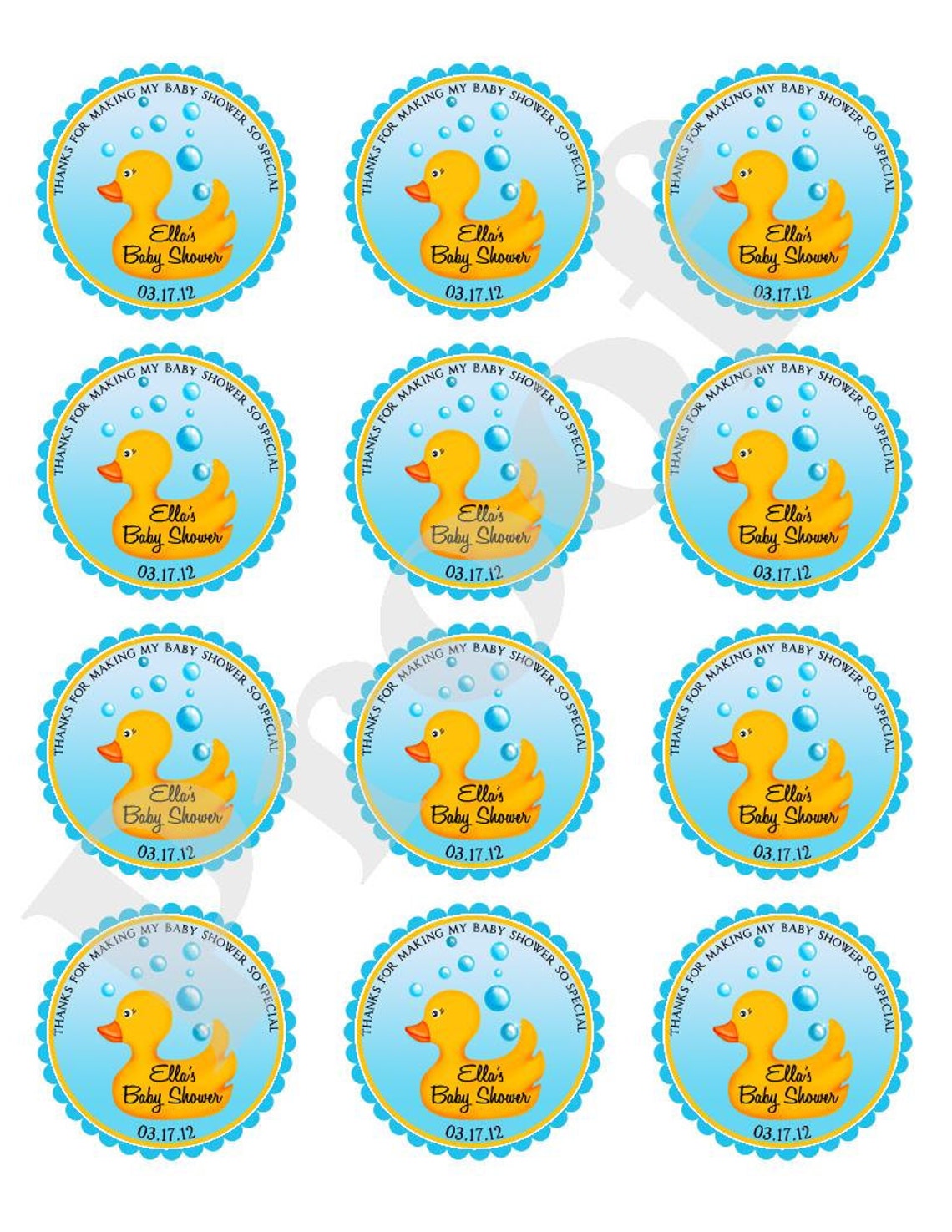 Rubber Ducky Stickers, Rubber Duck, Baby Shower Stickers, Labels, Seals ...