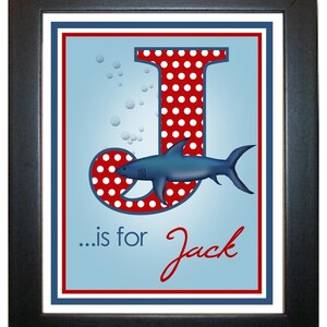 Shark Wall Print, 8 X 10, Wall Art, Shark, Ocean, Under the Sea, Custom ...