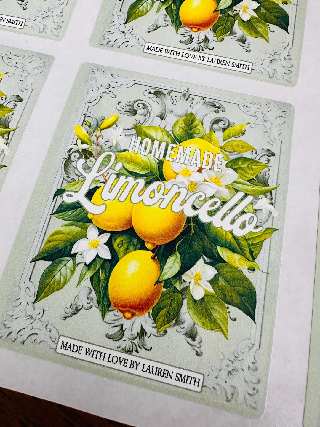 Personalized Limoncello Labels, Custom Limoncello Label, Large Homemade ...