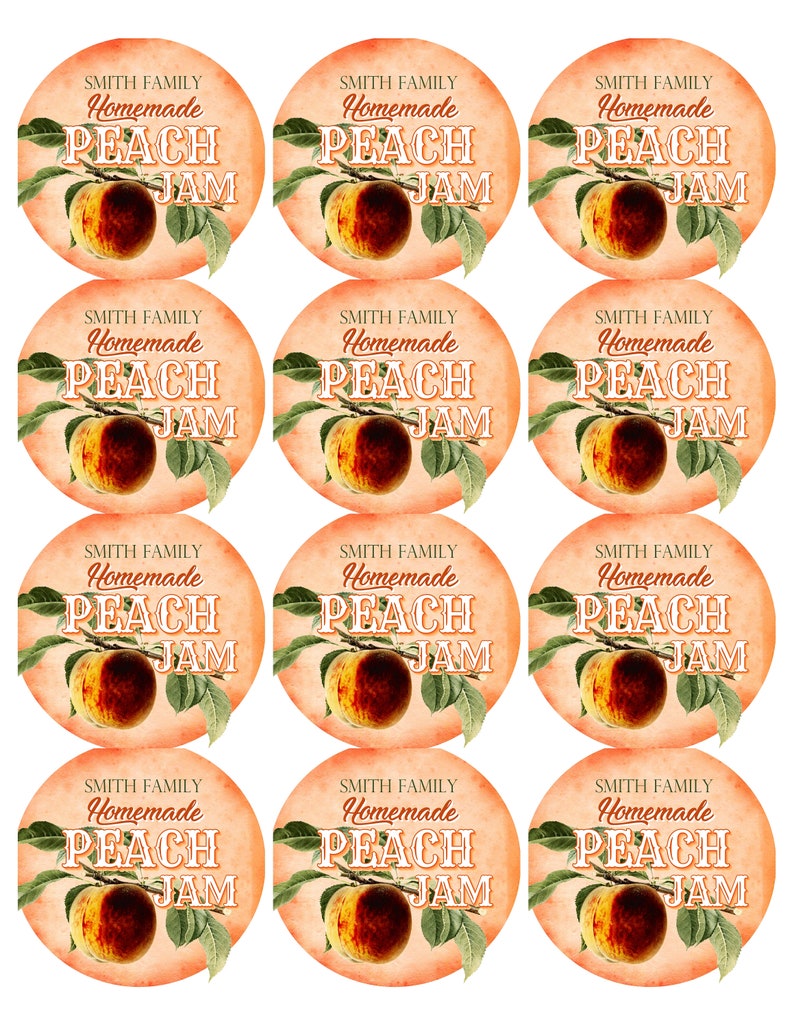 Peach Jam, Canning Labels, Peach Jelly, Peach Apricot Preserves, Mason ...