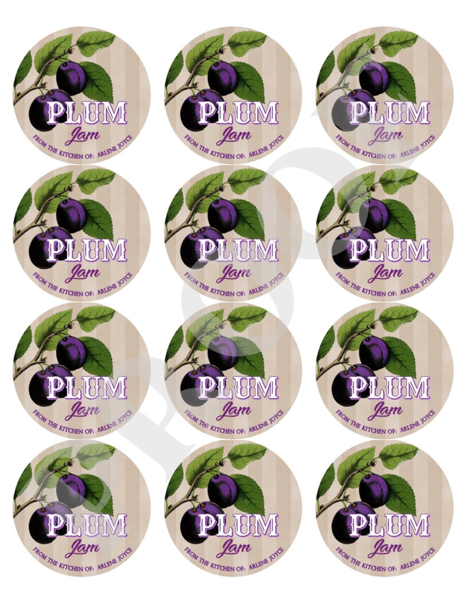 Plum Jam Canning Labels, Plum Canning Labels, Plum Butter Labels, Mason ... Plum Jam Canning Labels, Plum Canning Labels, Plum Butter Labels, Mason ...