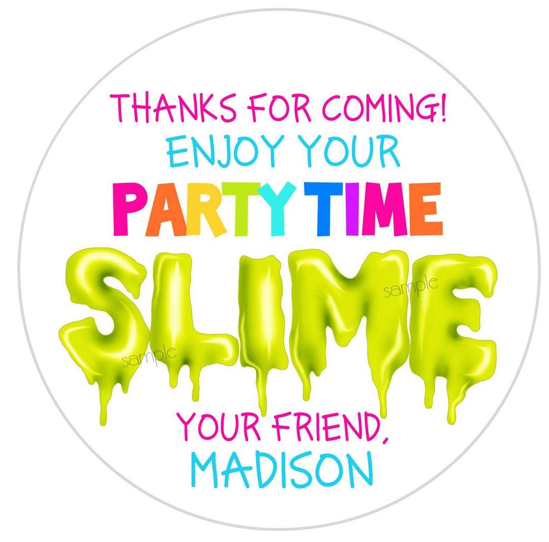 Slime Stickers, Slime Party, Slime Favors, Personalized Stickers ...