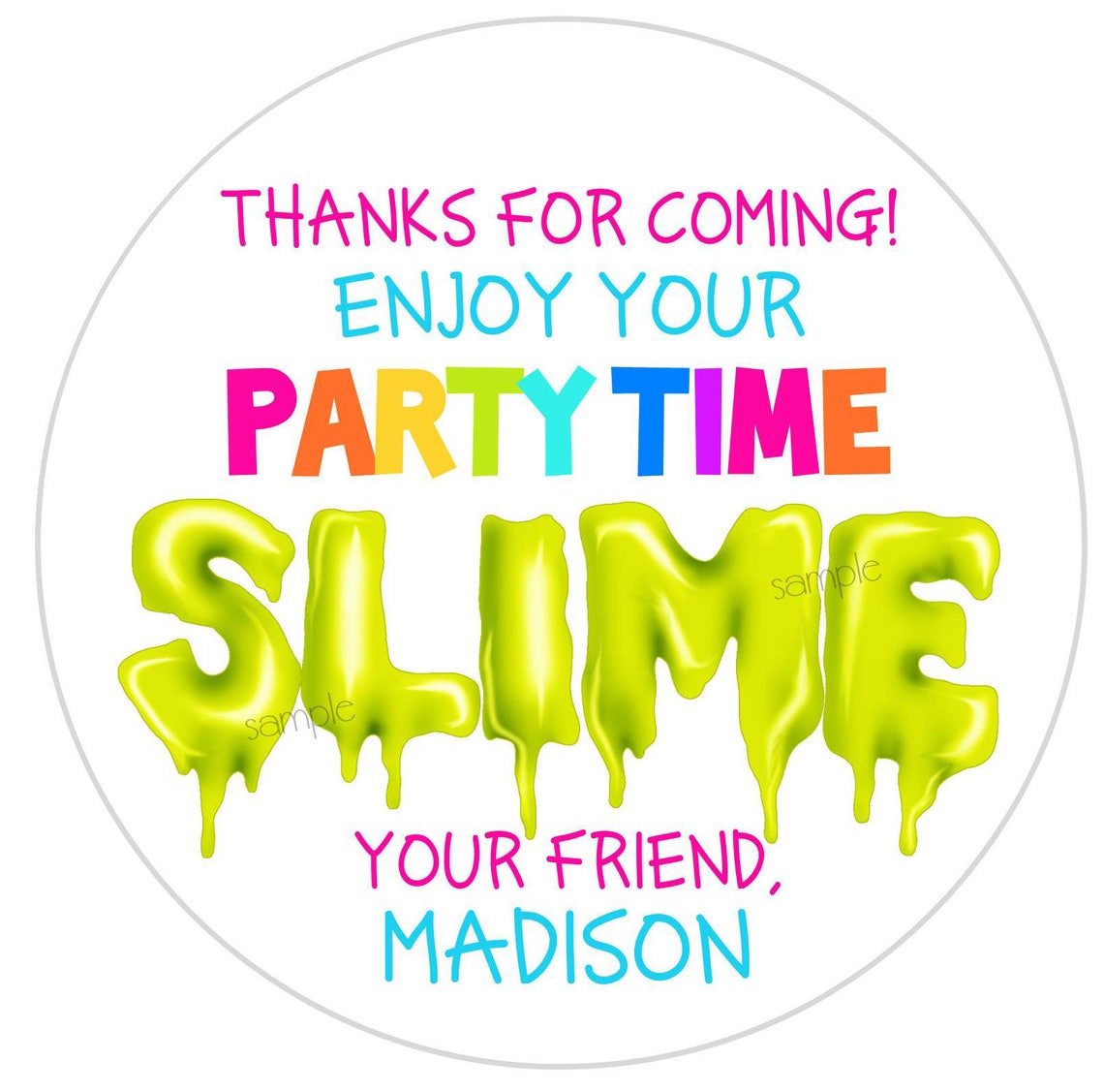 Slime Stickers Slime Party Slime Favors Personalized | Etsy