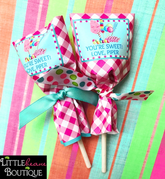 Printable Lollipop Favors, Candy Circus Birthday Party, custom ...