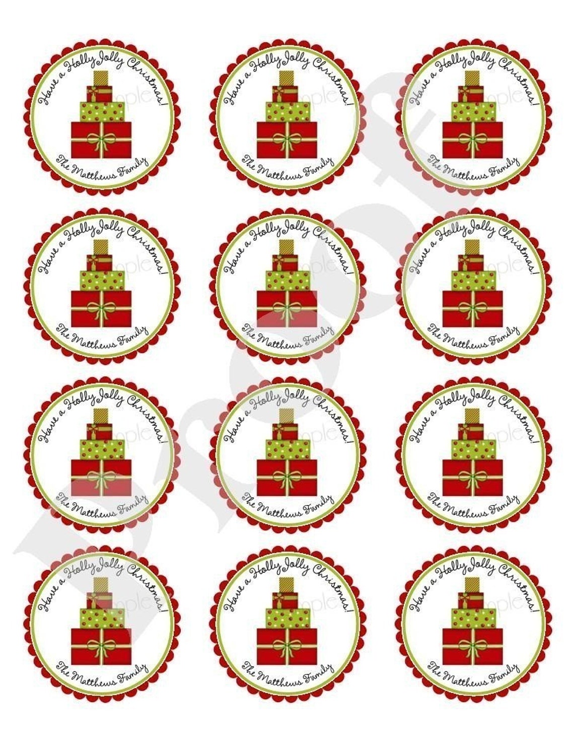 Christmas Gift Stickers Christmas Presents Holiday - Etsy