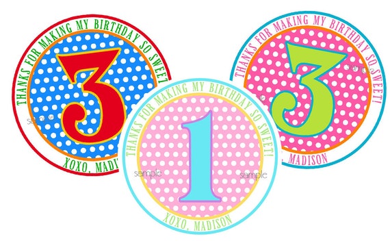 Personalized Birthday Stickers, Kids Birthday Stickers, Kids Party ...